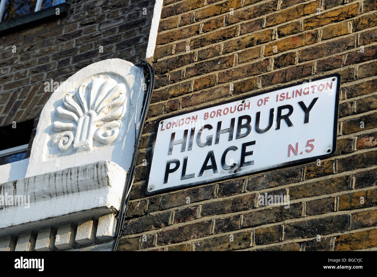 Highbury Place street sign Highbury London Borough of Islington England ...