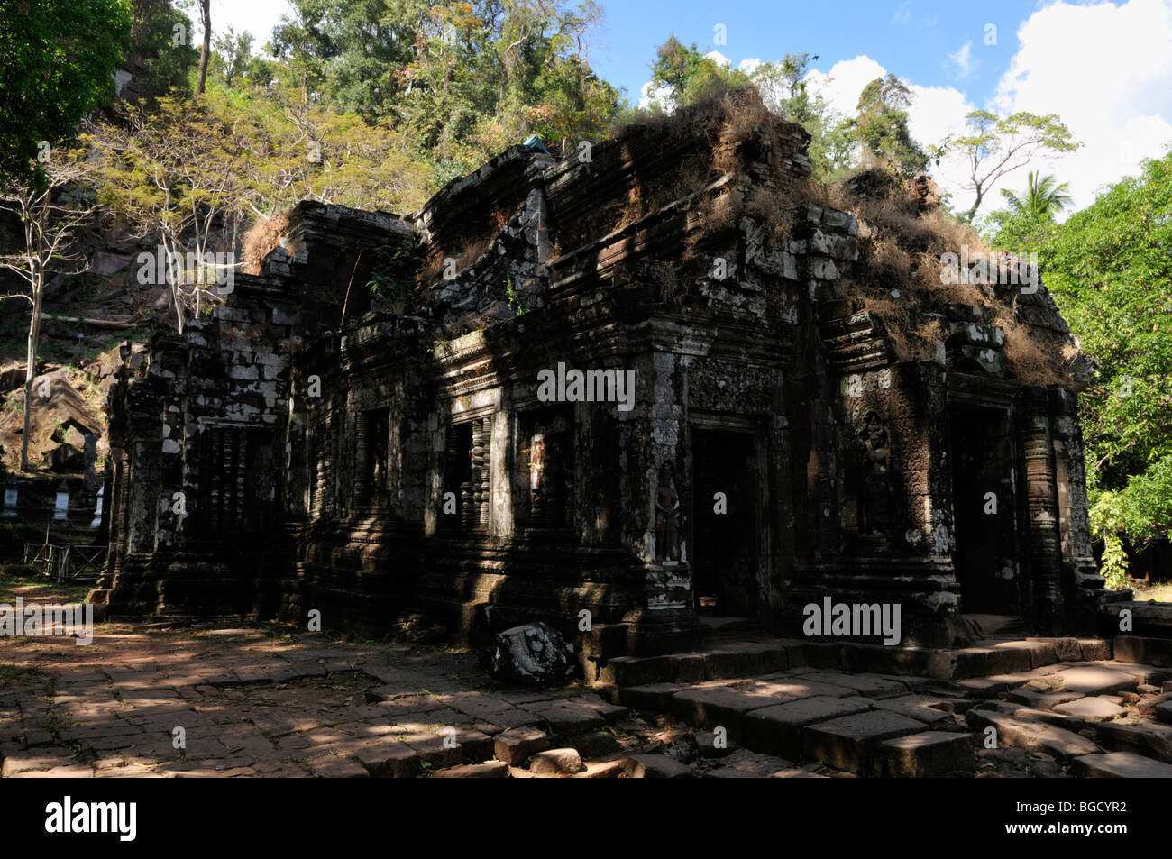 Laos; Champasak Province; The Sanctuary at Wat Phu Champasak Stock ...