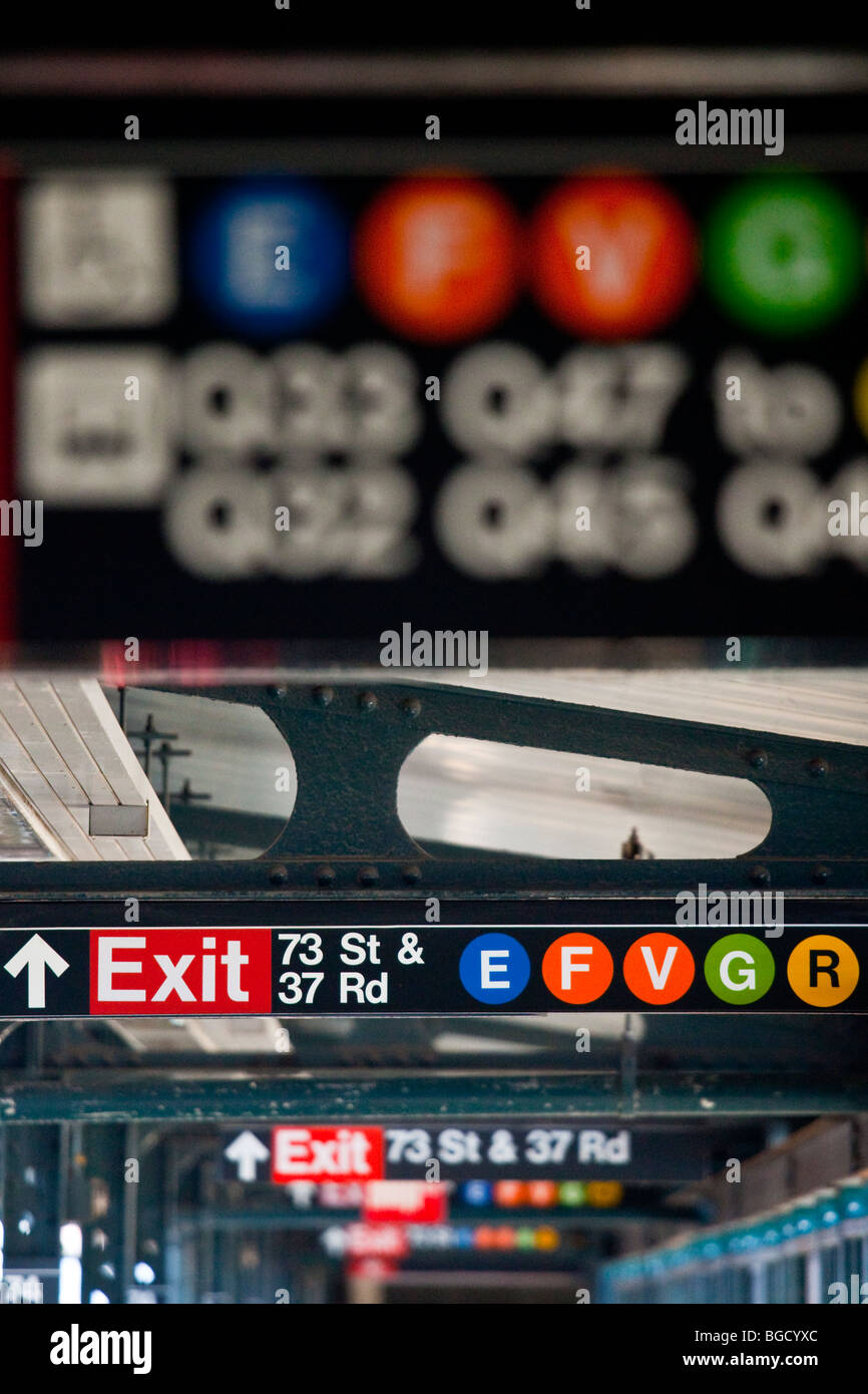 Subway Platform in Queens, New York City Stock Photo - Alamy