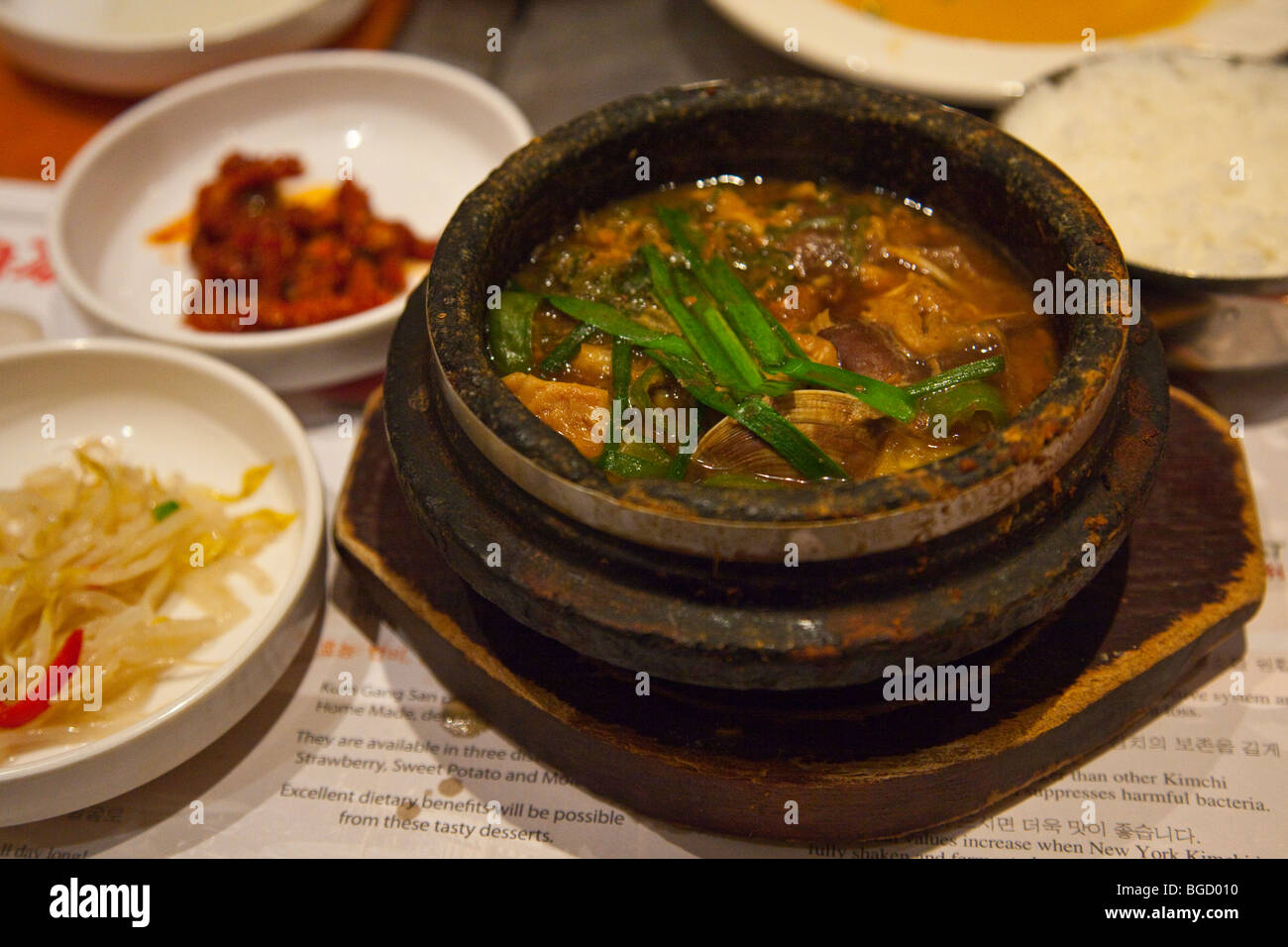 Dweng jang jigae, a typical Korean stew at Kum Gang San in Koreatown in ...