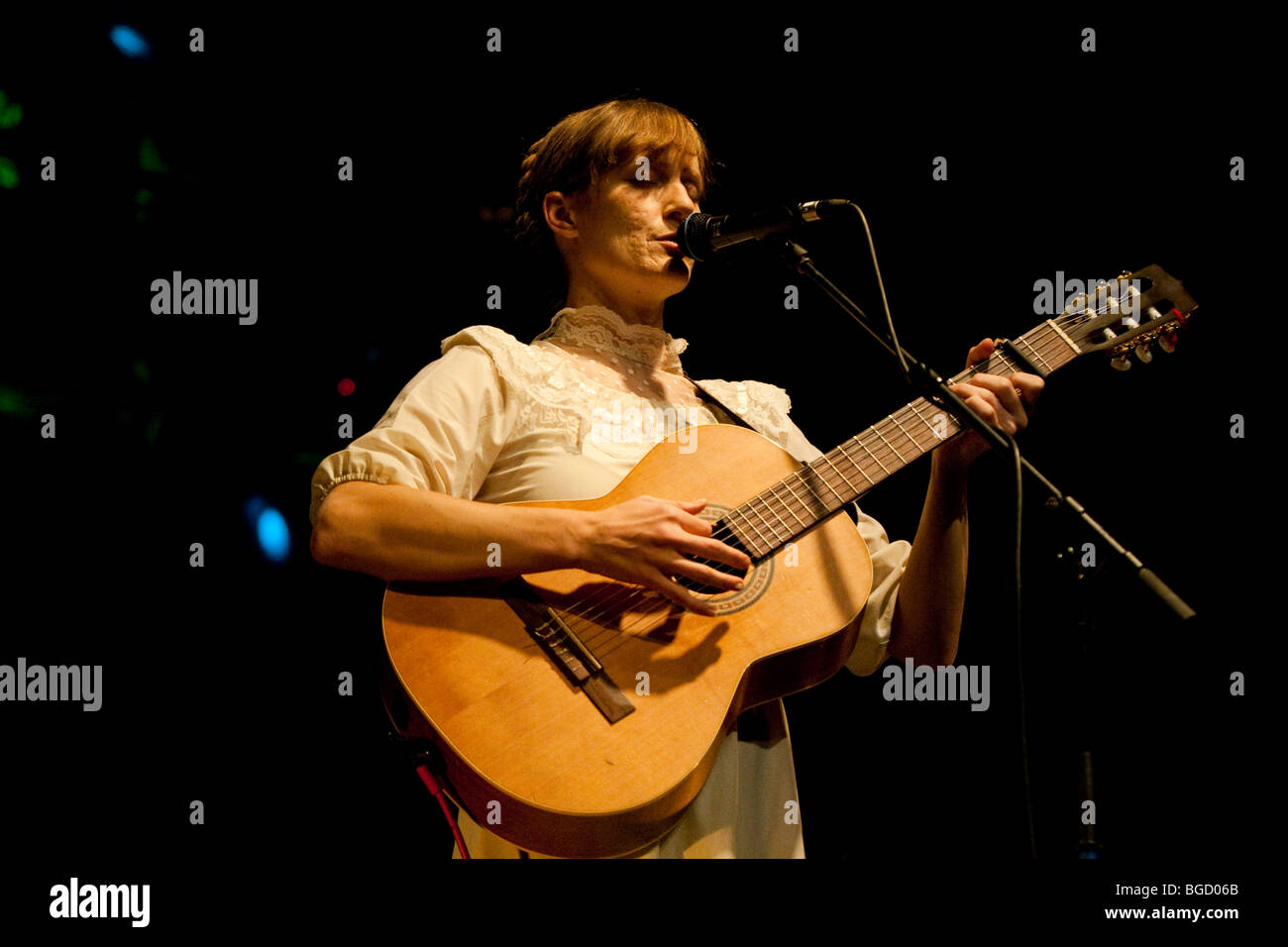 The U.S. singer-songwriter Laura Gibson live at the Schueuer concert ...