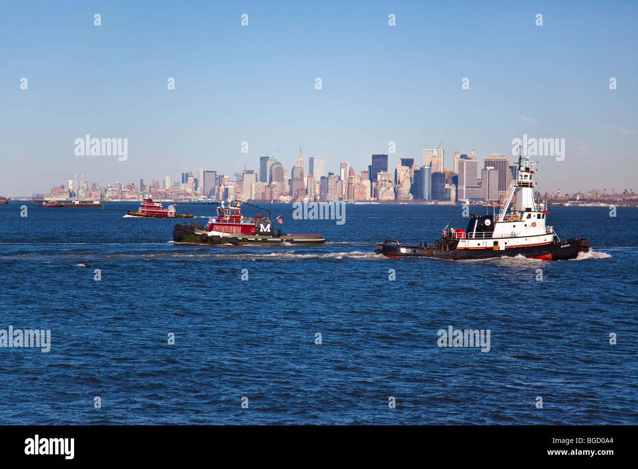 Tugboats New York Bay Stock Photo - Alamy