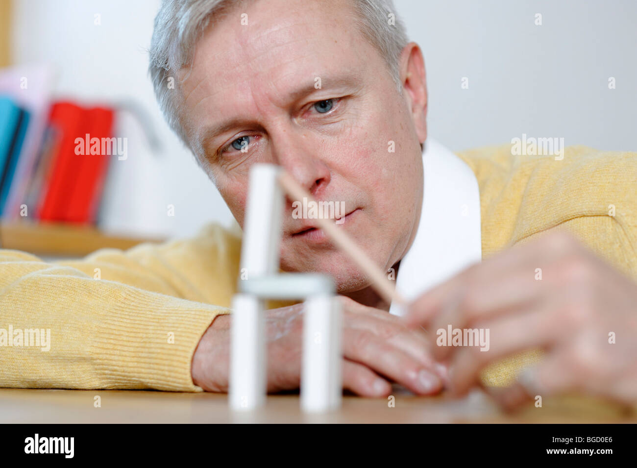 Man, engineer, inventor, architect thinking, playing, inventing ...