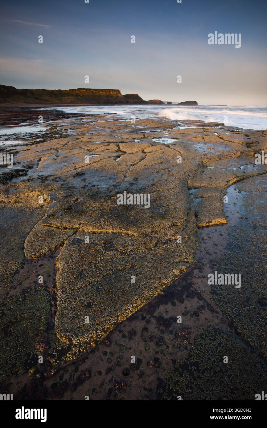 Early Morning at Saltwick Bay, Whitby, North Yorkshire England Stock ...