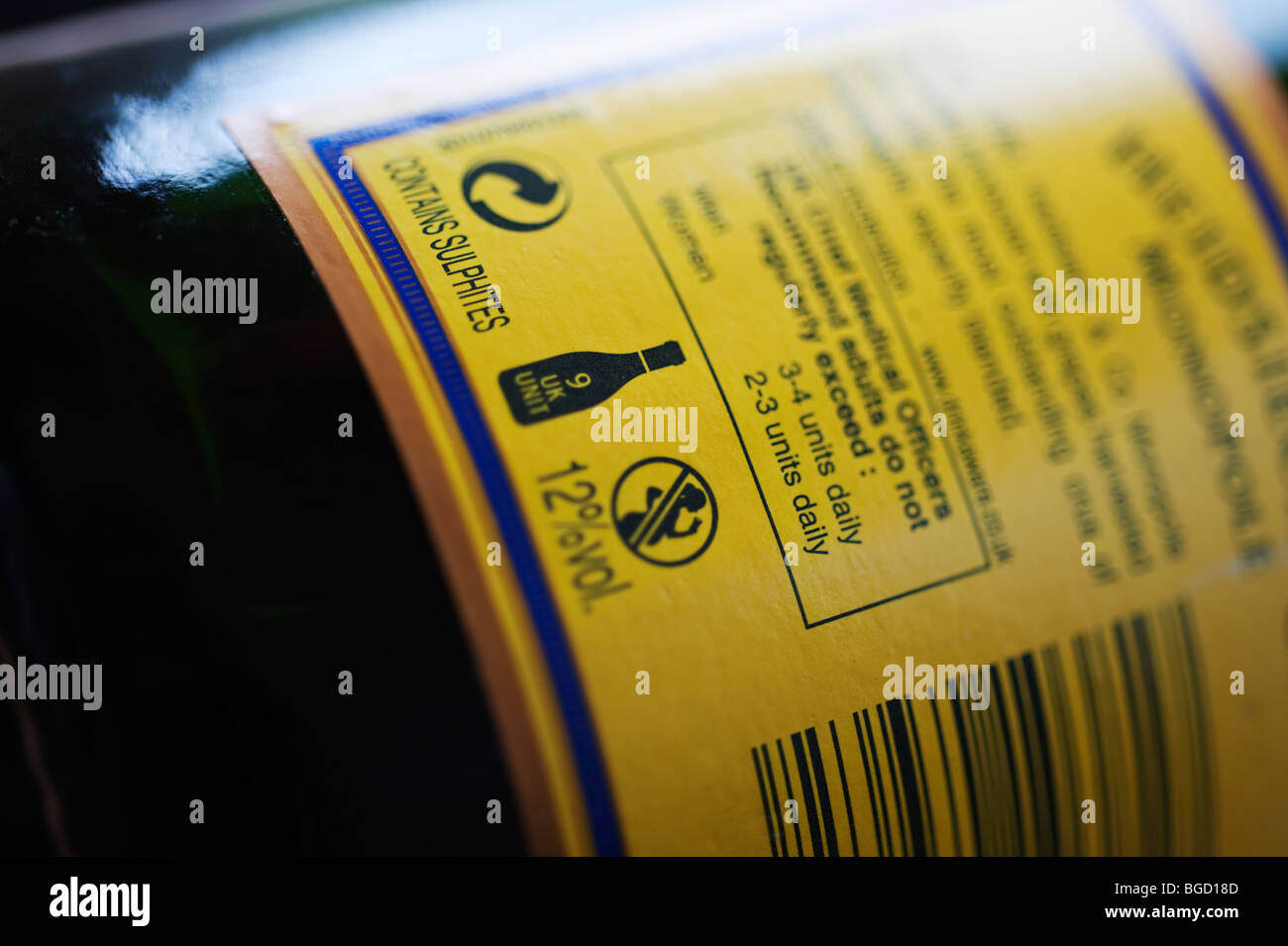 Champagne back label, closeup Stock Photo - Alamy