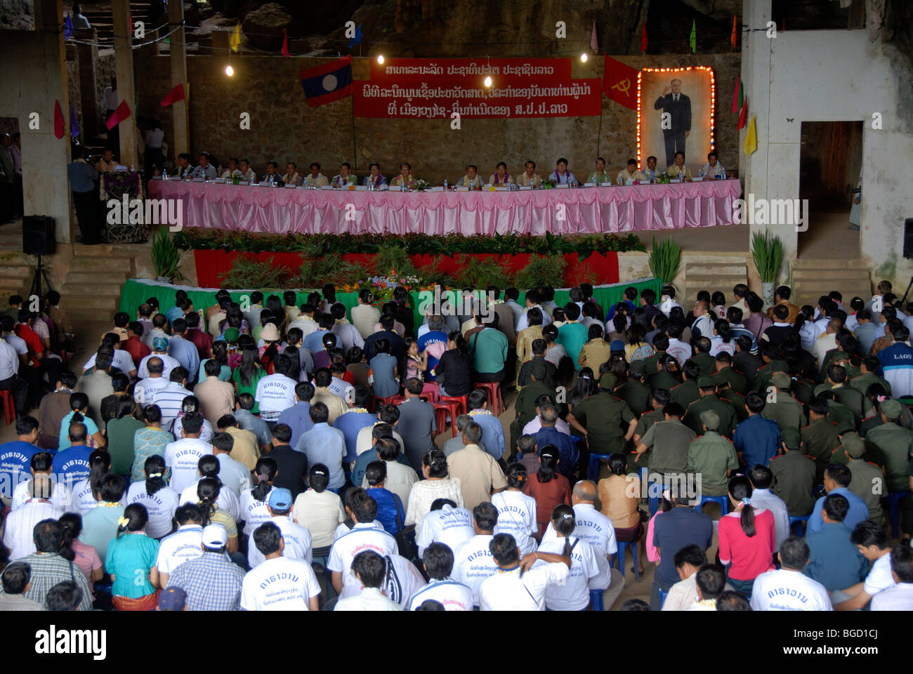 Event of the Communist Party in the Pathet Lao cave, Tham Sang Lot ...