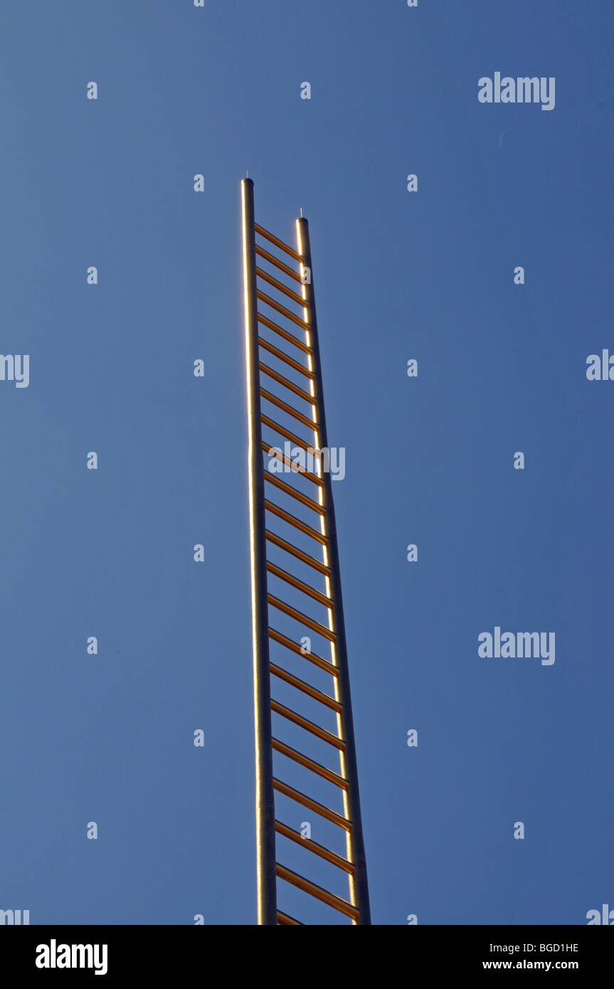 Golden Ladder, artistic landmark of the new Forum Duisburg shopping ...