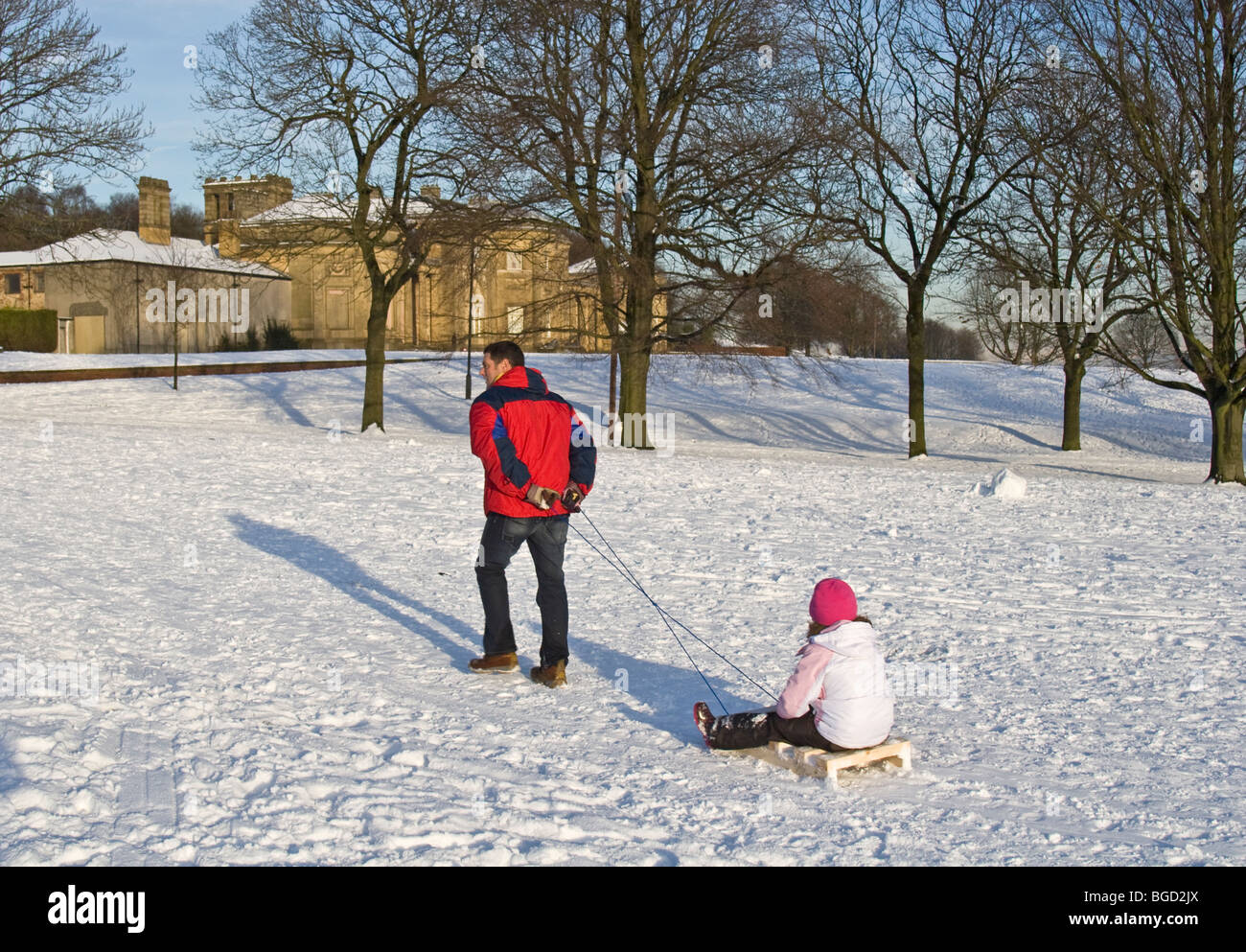 Snow and sledging, Heaton Park (December 2009), Manchester, UK. Heaton ...