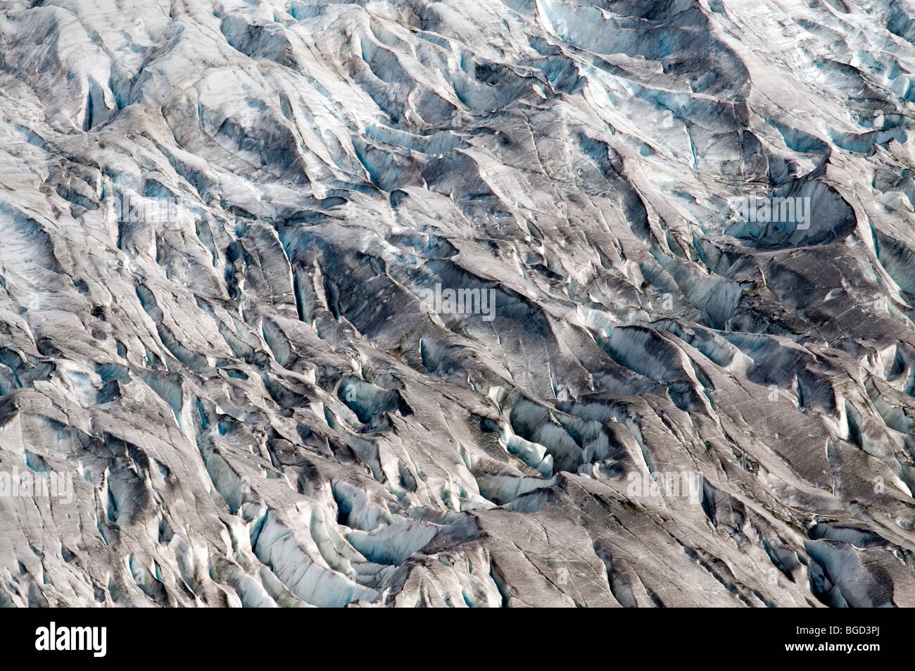 Glacial structures, Aletsch Glacier, Bernese Alps, Valais, Switzerland ...