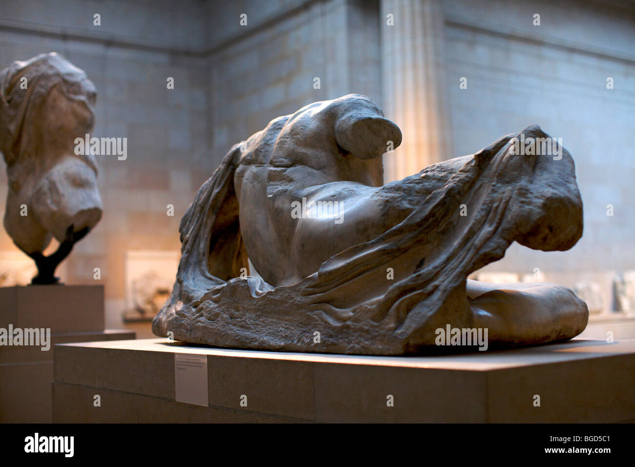 Pediment sculpture from The Parthenon known as The Elgin Marbles on display at the British ...