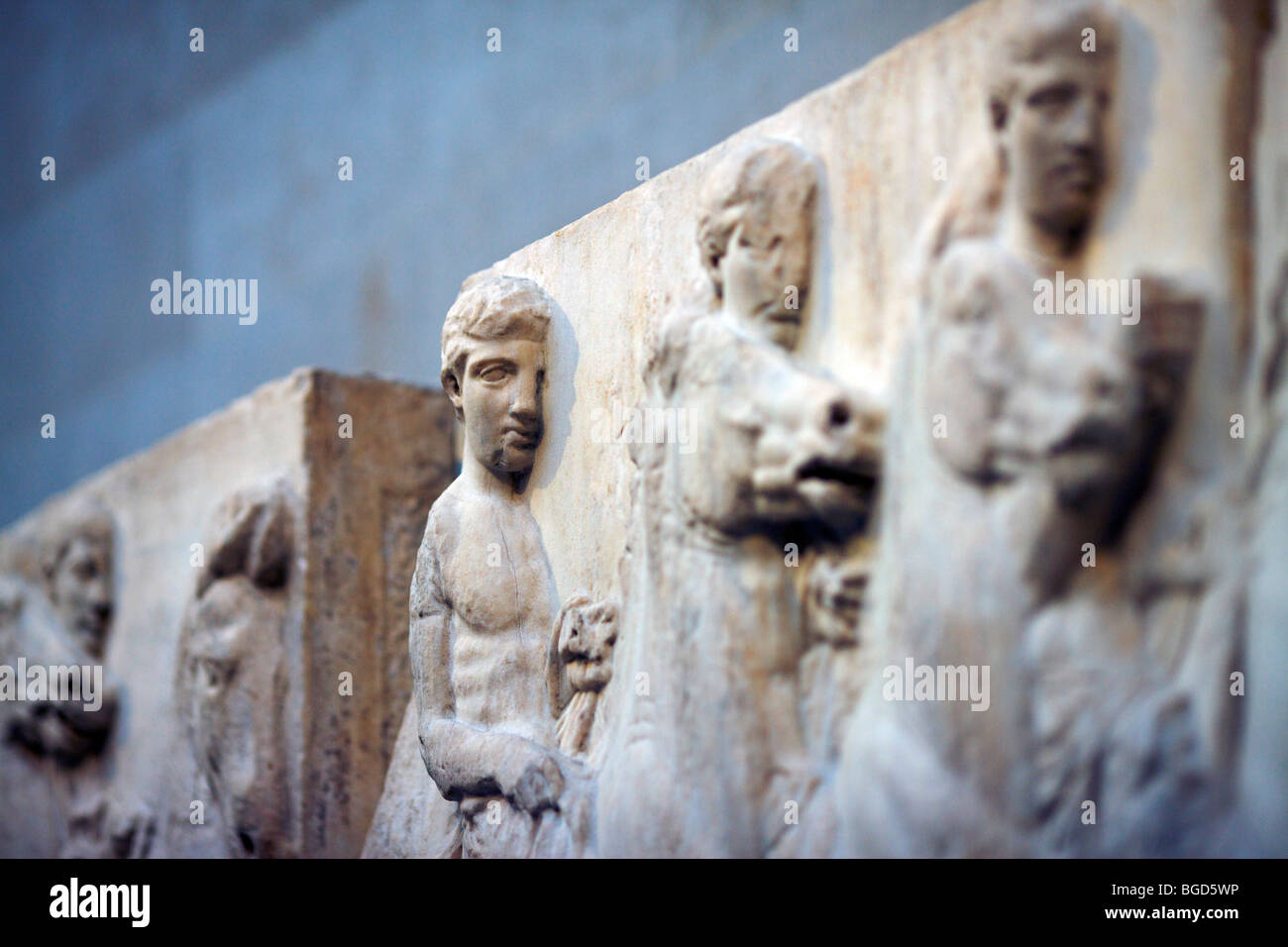 Details of the frieze from the interior of the Parthenon known as the ...