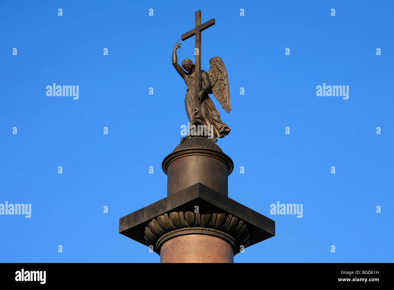 The Alexander Column at Palace Square in Saint Petersburg, Russia Stock ...