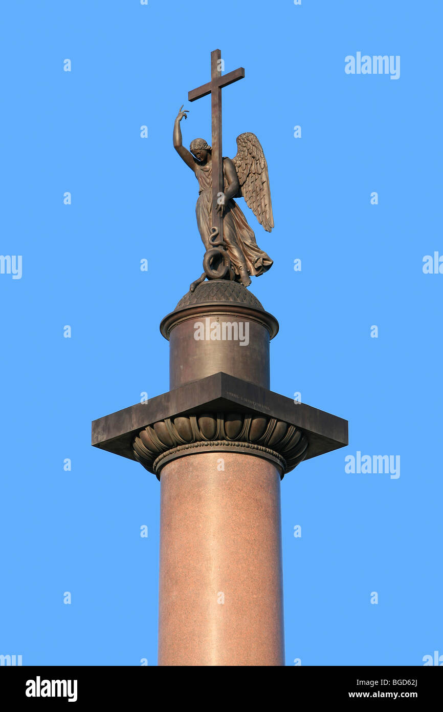 The Alexander Column at Palace Square in Saint Petersburg, Russia Stock ...