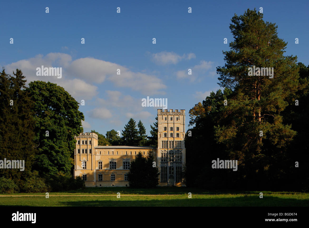 Kavaliershaus. Castle on Pfaueninsel, Peacock Island, in Havel river ...