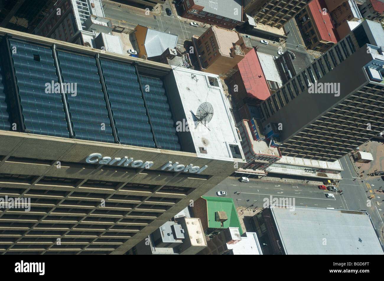 West view from top of Carlton Centre, Johannesburg, South Africa, of ...