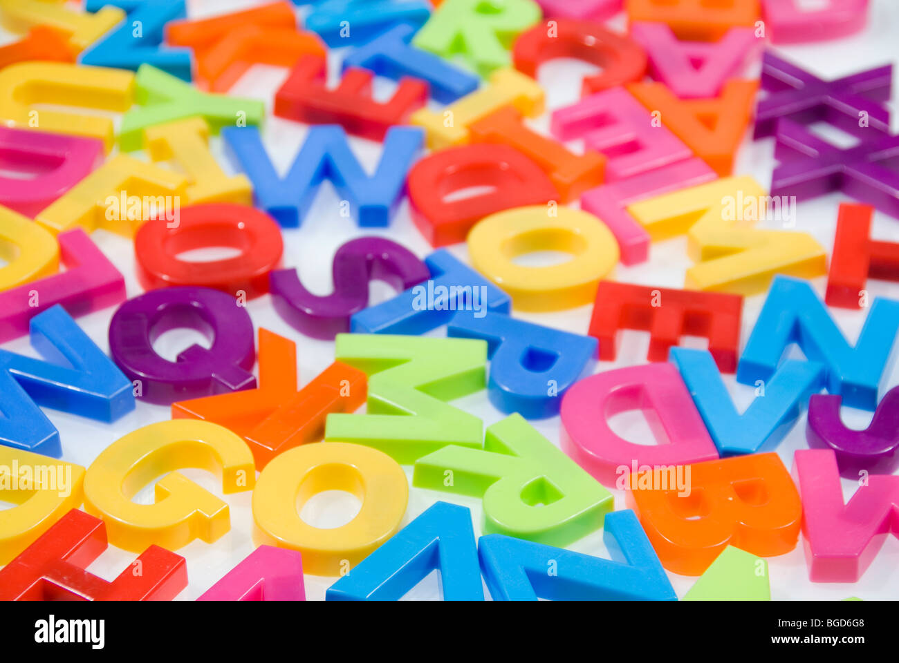 Brightly Colored Childrens Toy Magnetic Alphabet Letters on White ...