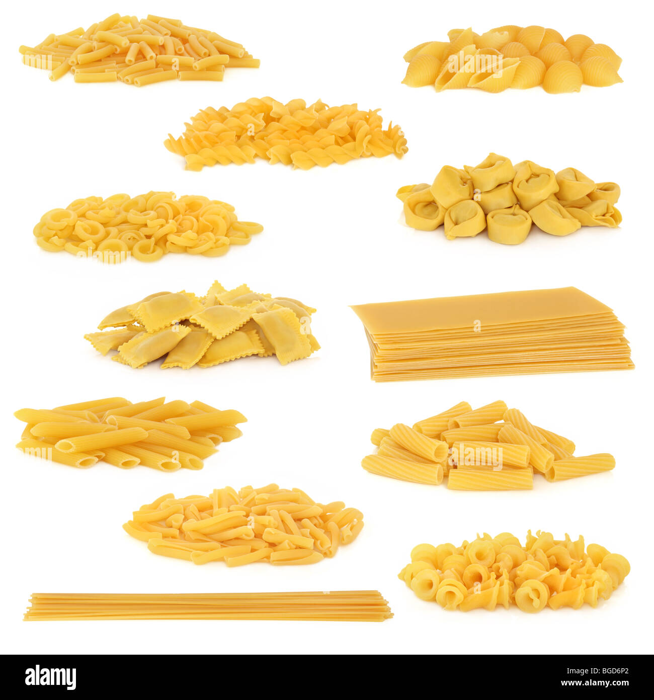 Pasta collection isolated over white background Stock Photo - Alamy
