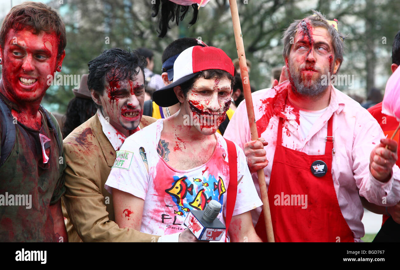 Zombie group in blood zombie hi-res stock photography and images - Alamy