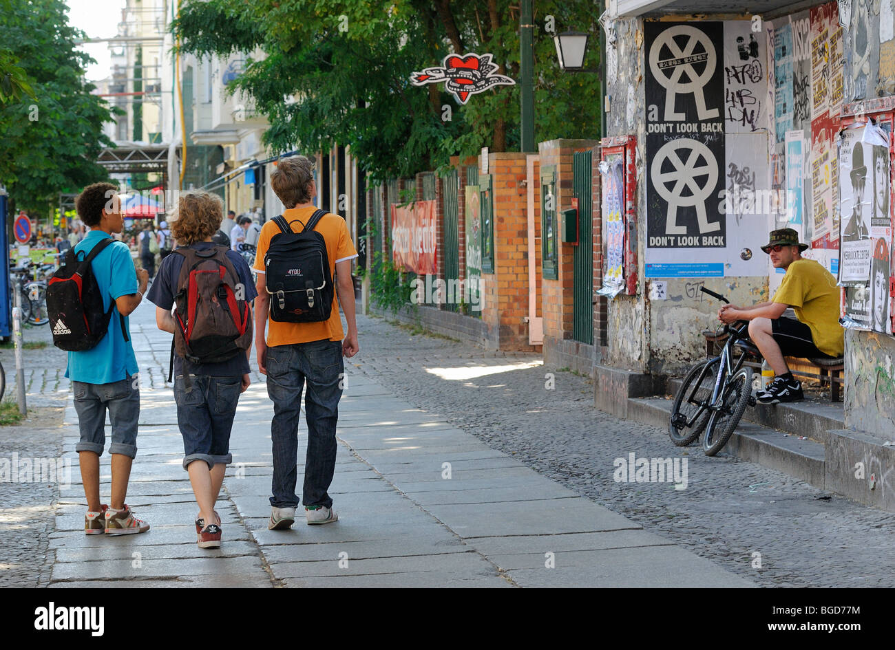 Entrance to Prater beer garden on Kastanienallee, popular street in ...