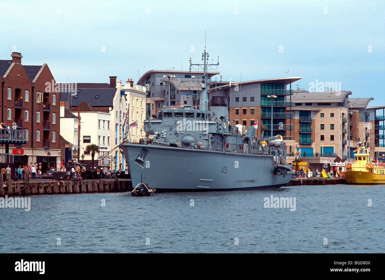 Royal Navy minehunter moored at Poole Quay, Dorset Stock Photo - Alamy