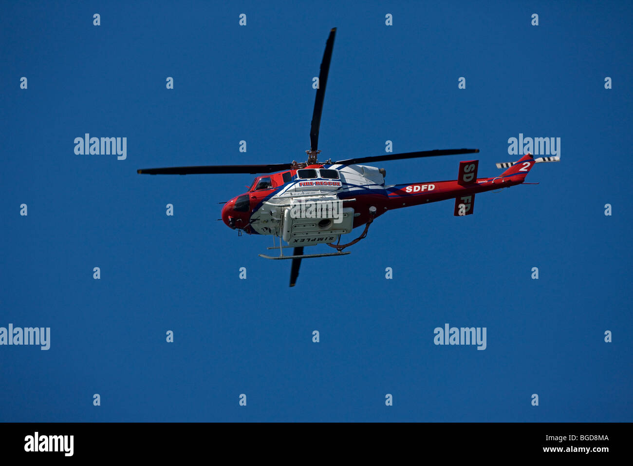Fire Rescue Helicopter - San Diego Fire Department - CA - USA Stock ...