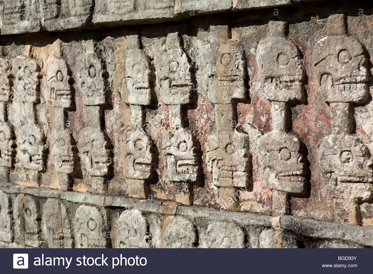 Tzompantli Platform Skulls Chichen Itza High Resolution Stock ...