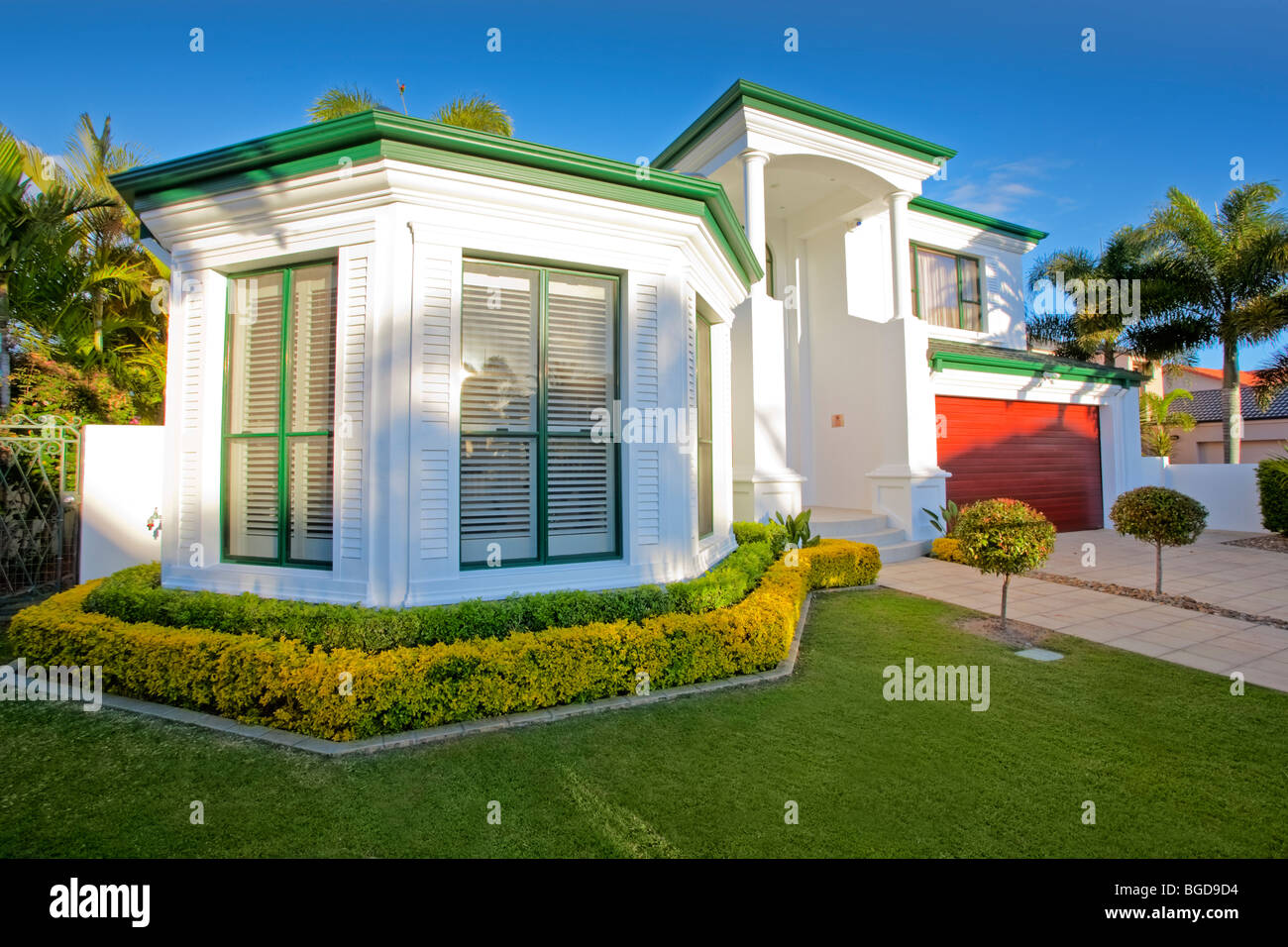 Luxury mansion house front in suburban district Stock Photo - Alamy