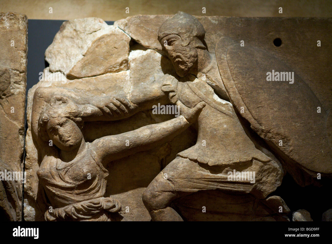 Details from the Bassae frieze form the Temple of Apollo depicting ...