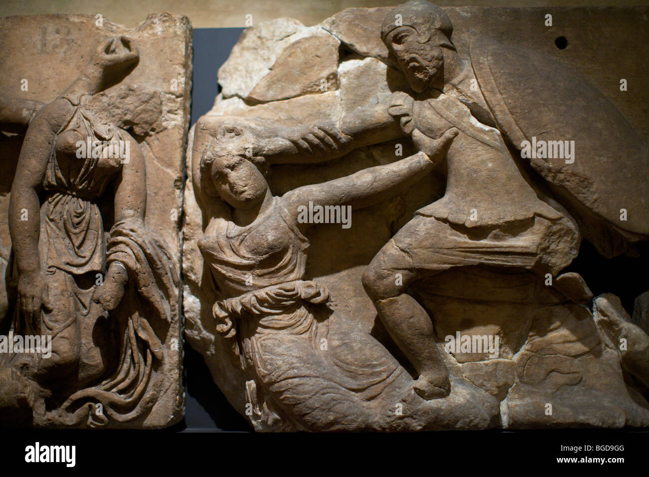 Details from the Bassae frieze form the Temple of Apollo depicting ...