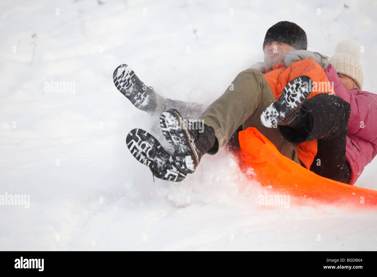 Family in winter scene having fun hi-res stock photography and images ...