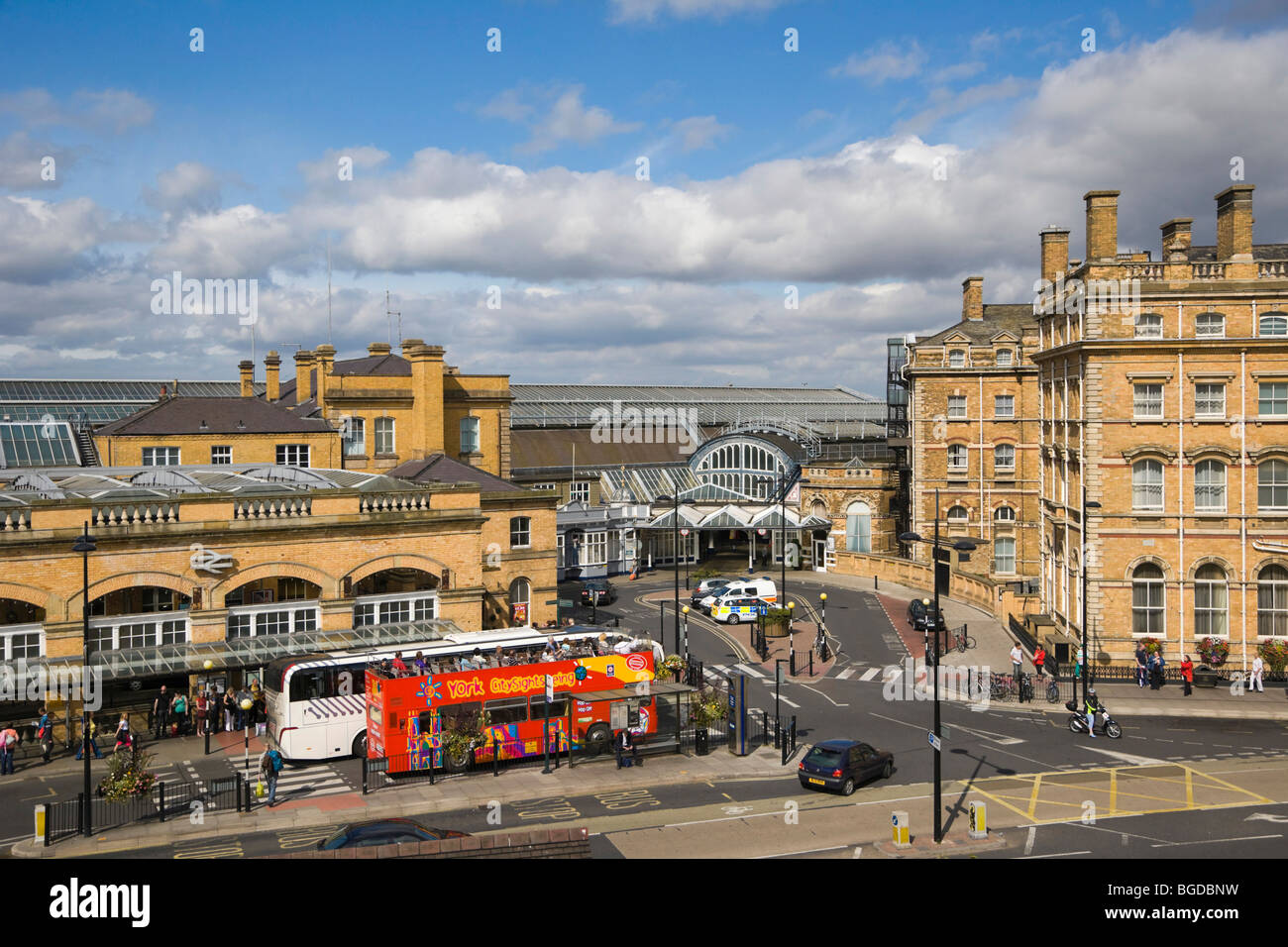York railway station from city wall, York, Yorkshire, England, United ...