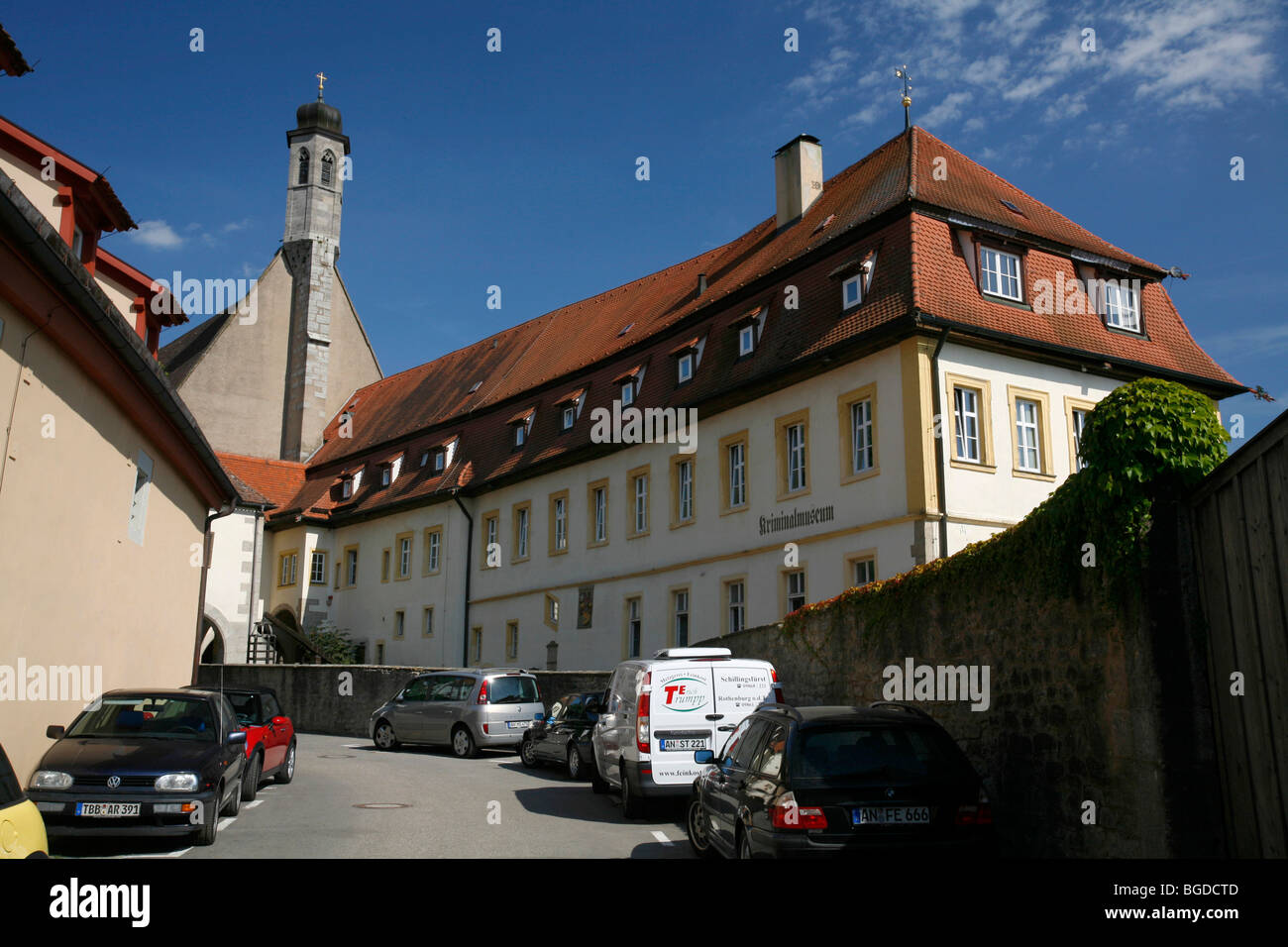 Burggasse lane and Kriminalmuseum crime museum, historic Rothenburg ob ...