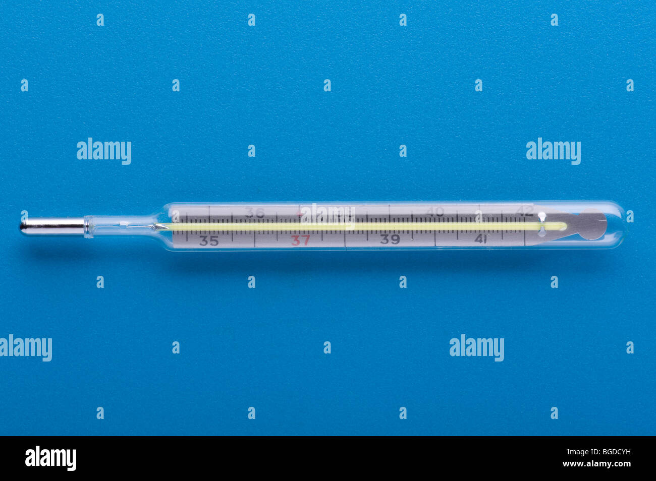 object on blue - medical thermometer close up Stock Photo - Alamy