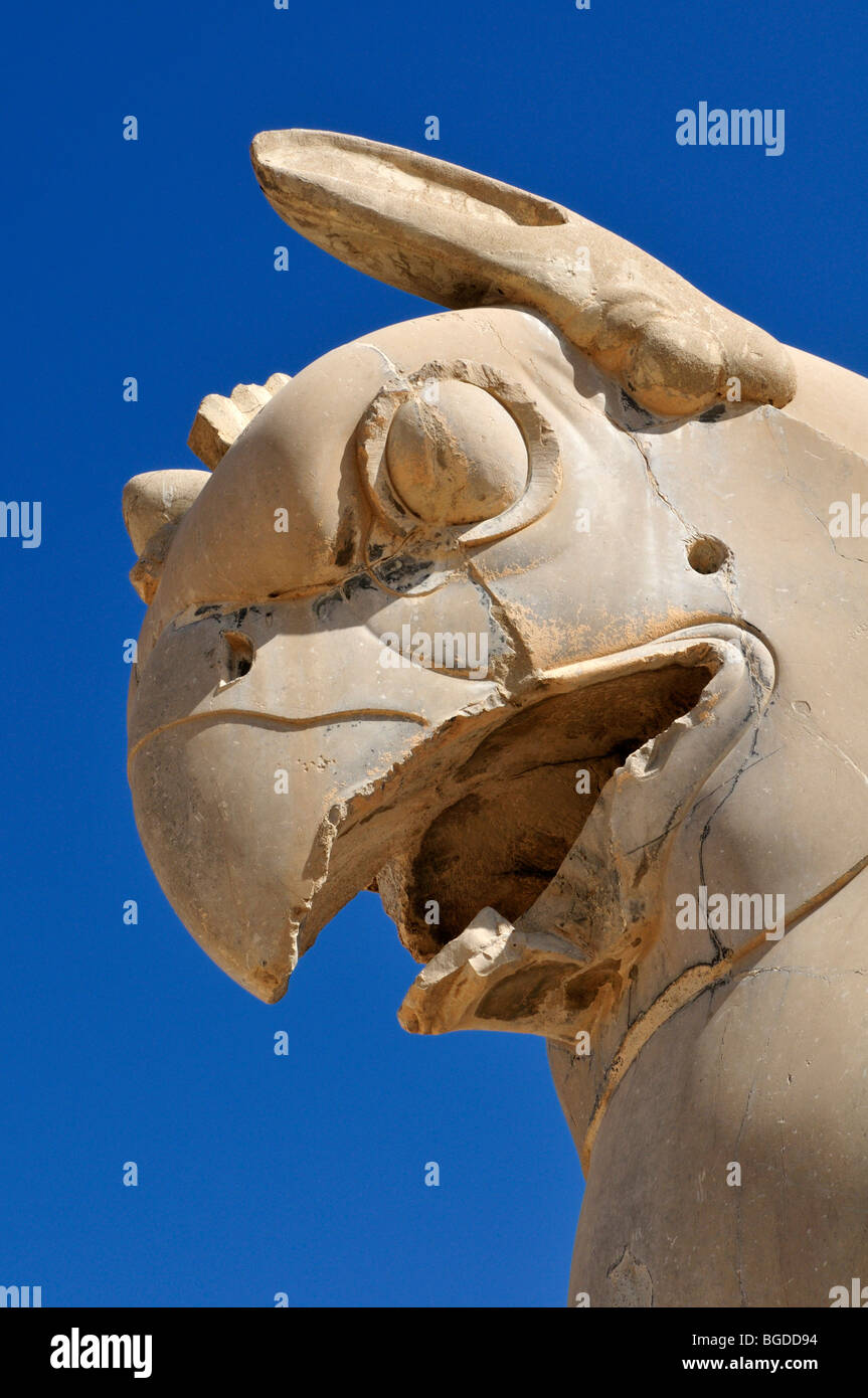 Bird of prey shaped capital at the Achaemenid archeological site of ...