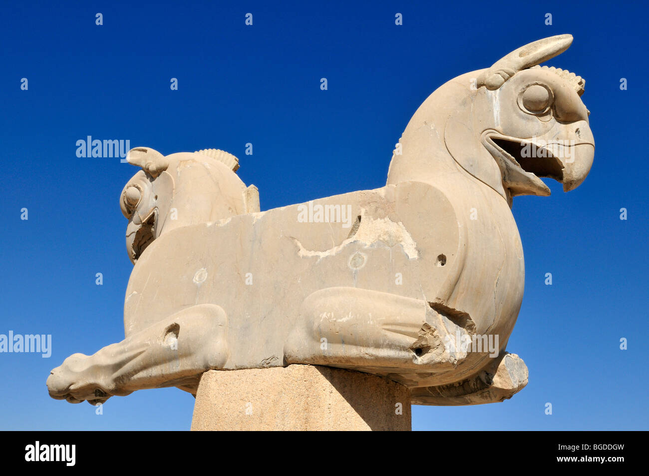 Bird of prey shaped capital at the Achaemenid archeological site of ...
