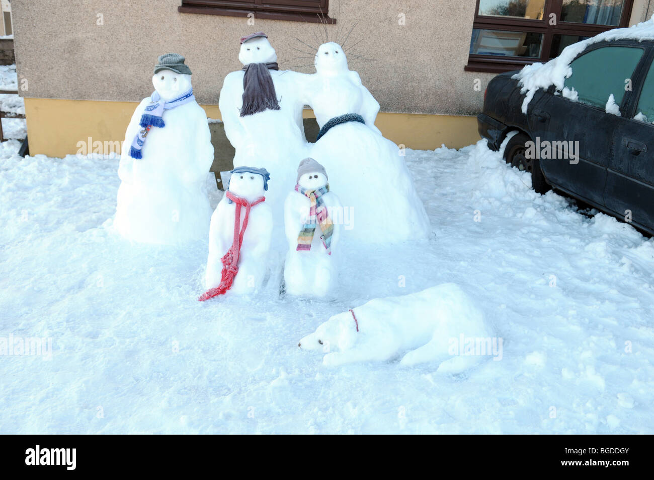Real Snowman Family
