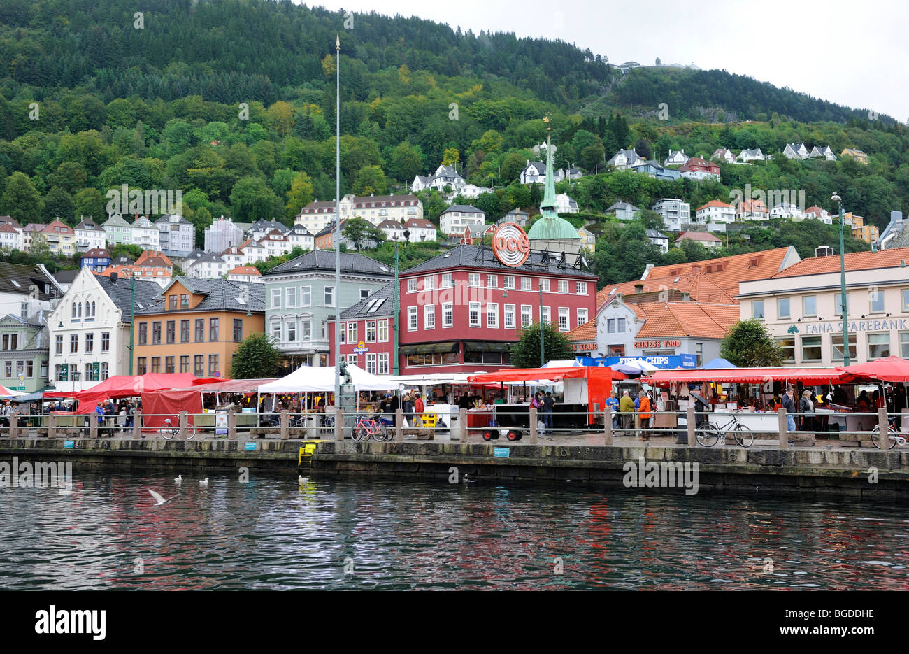 Fish market in Bergen, Norway, Scandinavia, Northern Europe Stock Photo ...