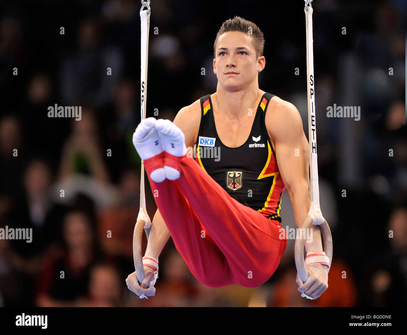Marcel Nguyen, GER, on the rings, EnBW Gymnastics World Cup 2009 ...