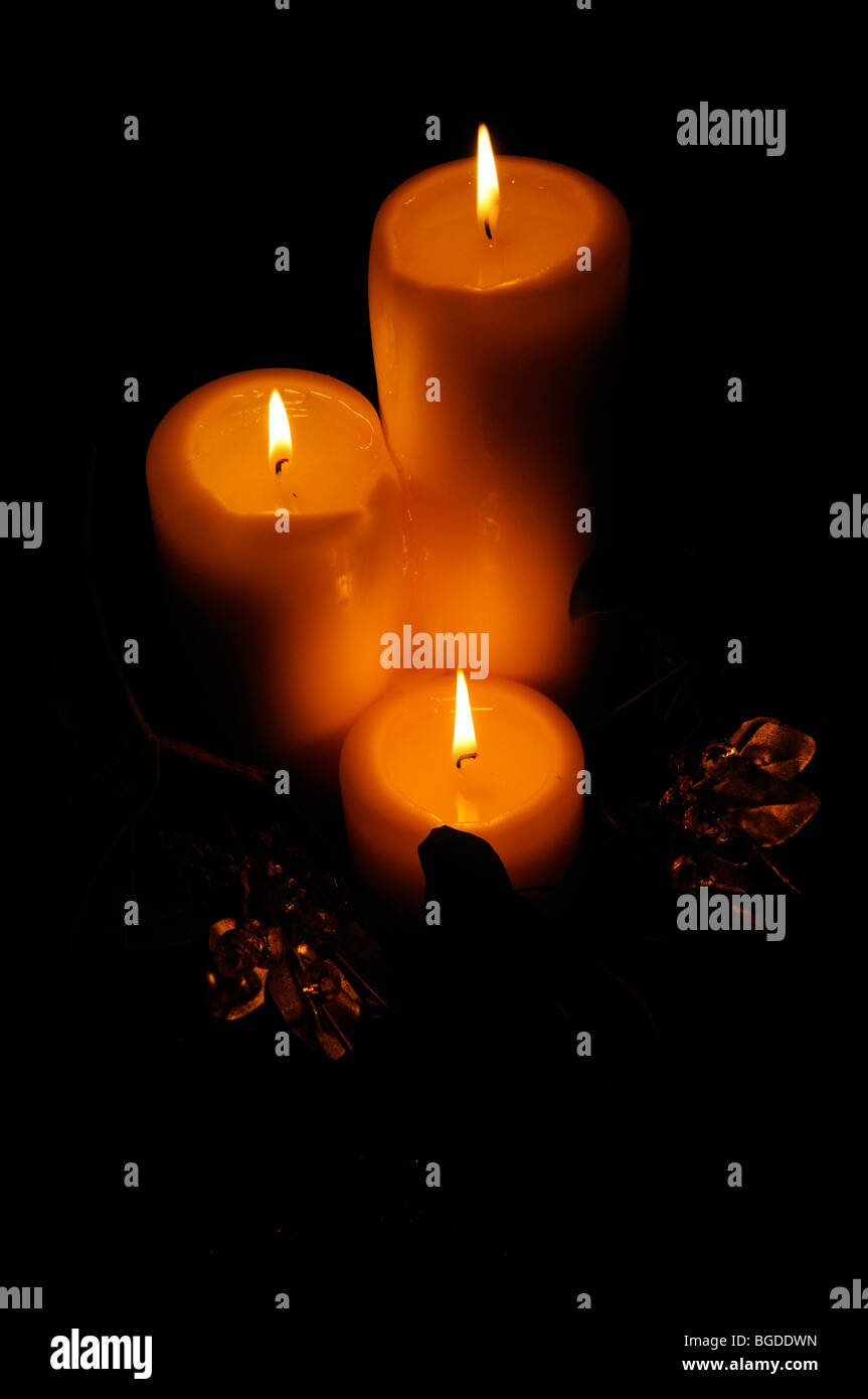 Trio of candles hi-res stock photography and images - Alamy