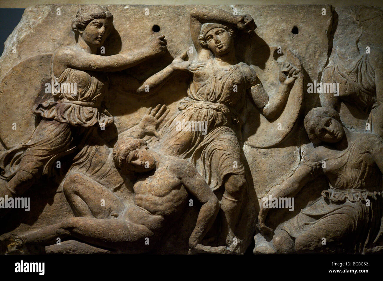 Details from the Bassae frieze form the Temple of Apollo depicting ...