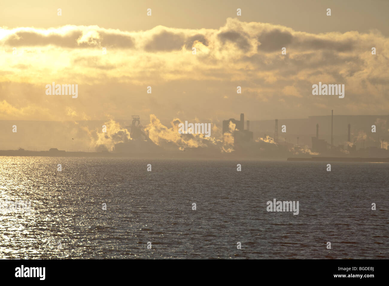 A view across Hartlepool Bay towards the North Yorks Moors and the ...