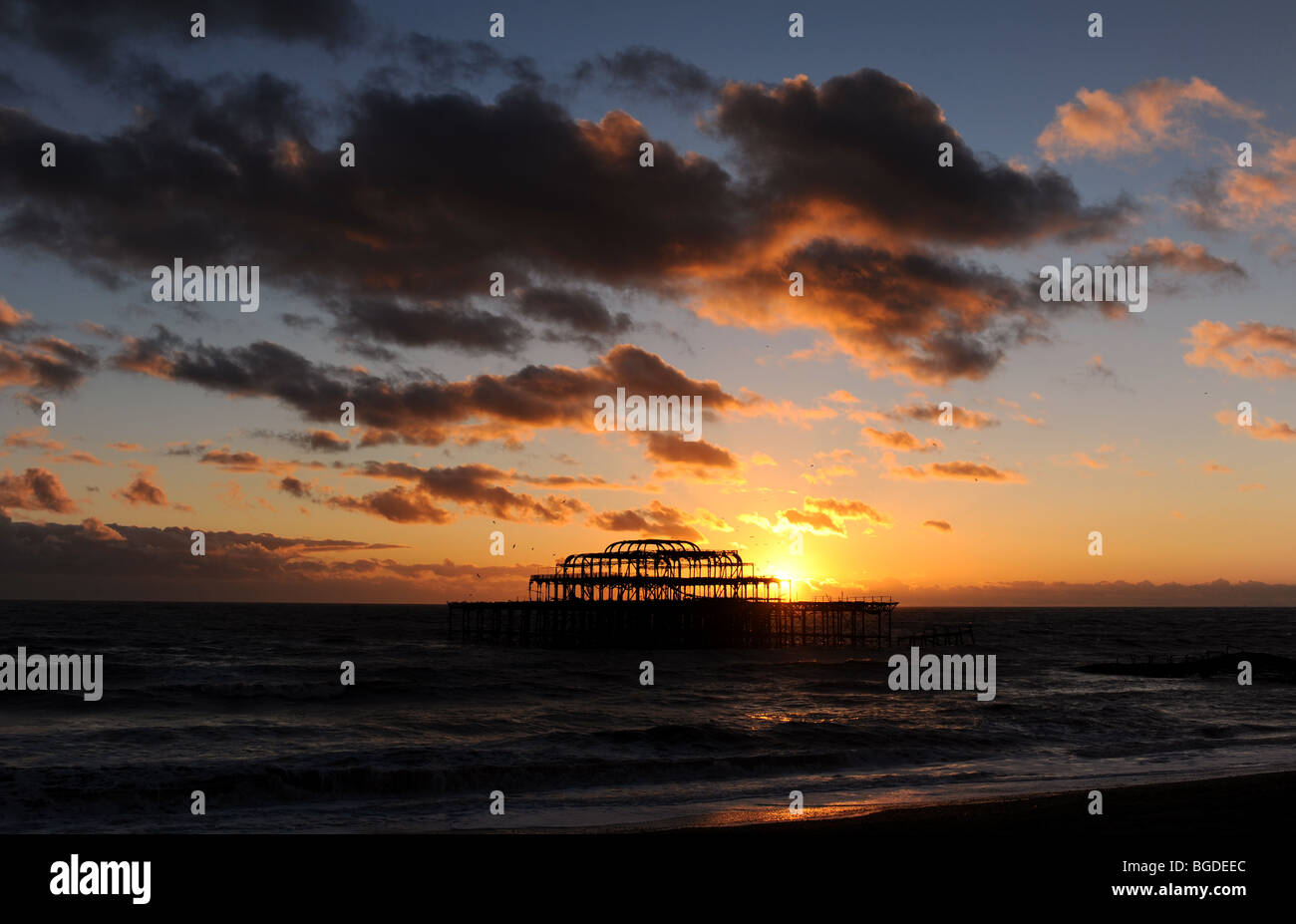 Brighton pier sunset day night hi-res stock photography and images - Alamy