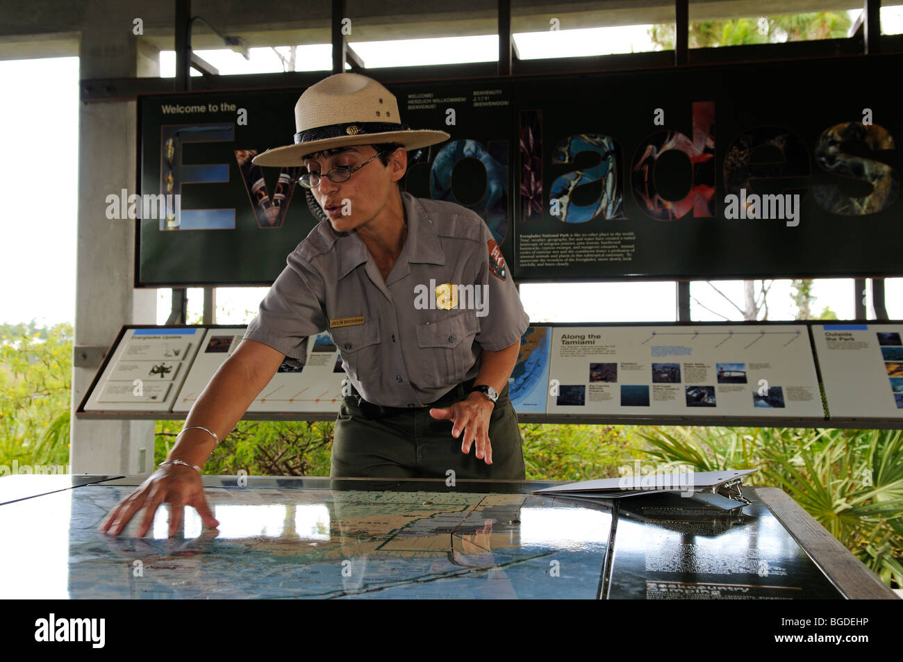 Park ranger during a guided tour, Everglades National Park, Miami ...