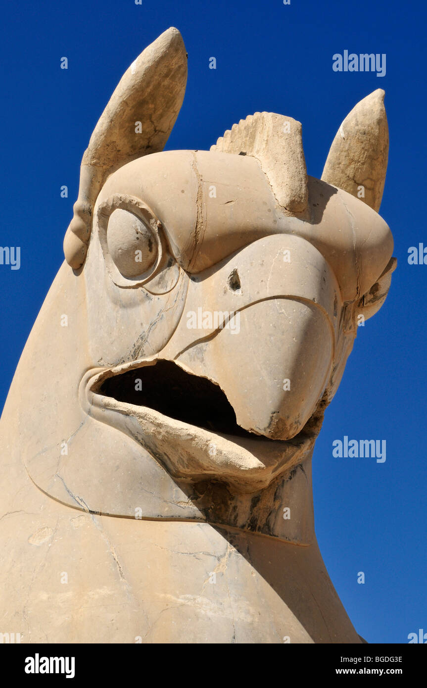 Bird of prey shaped capital at the Achaemenid archeological site of ...