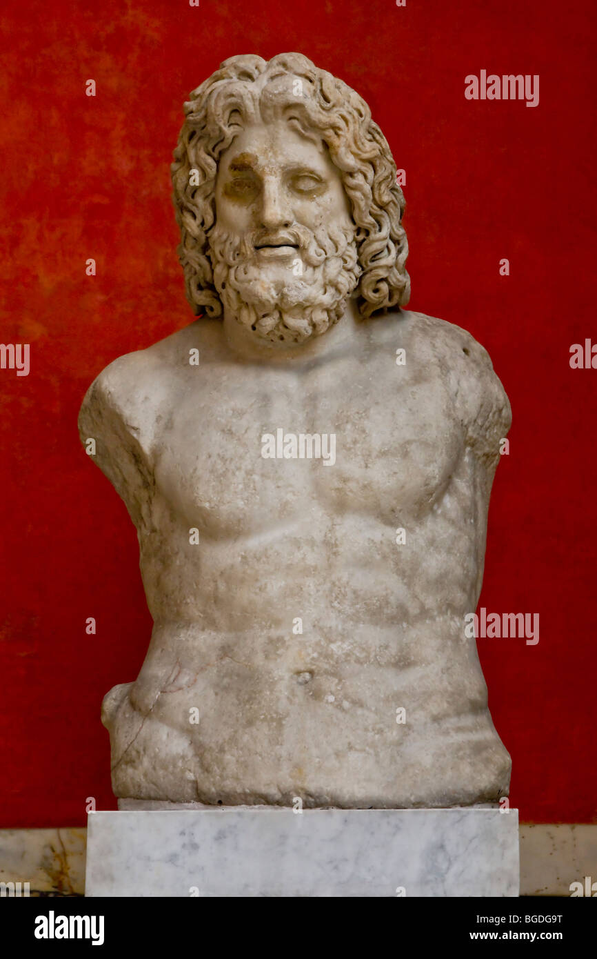 Marble bust of Zeus, Glyptotek, Copenhagen, Denmark, Europe Stock Photo ...