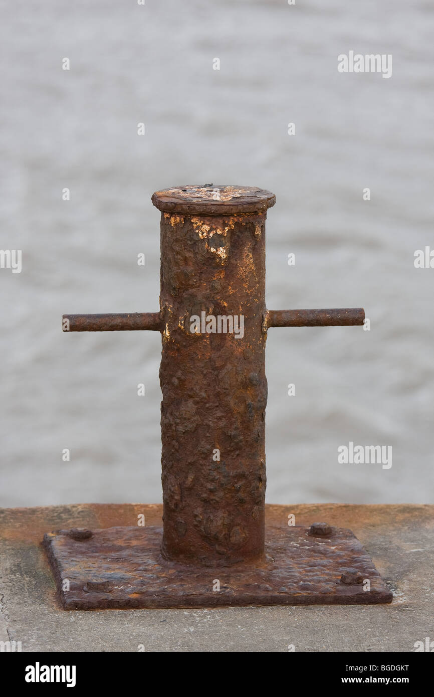 A rusty mooring post Stock Photo - Alamy
