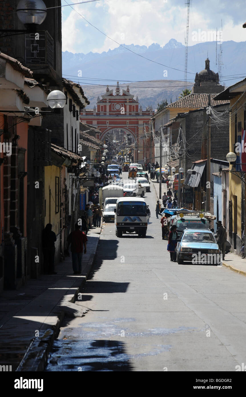 Triumphal arch, arco de triunfo, Street 28 de Julio, Ayacucho, Inca ...