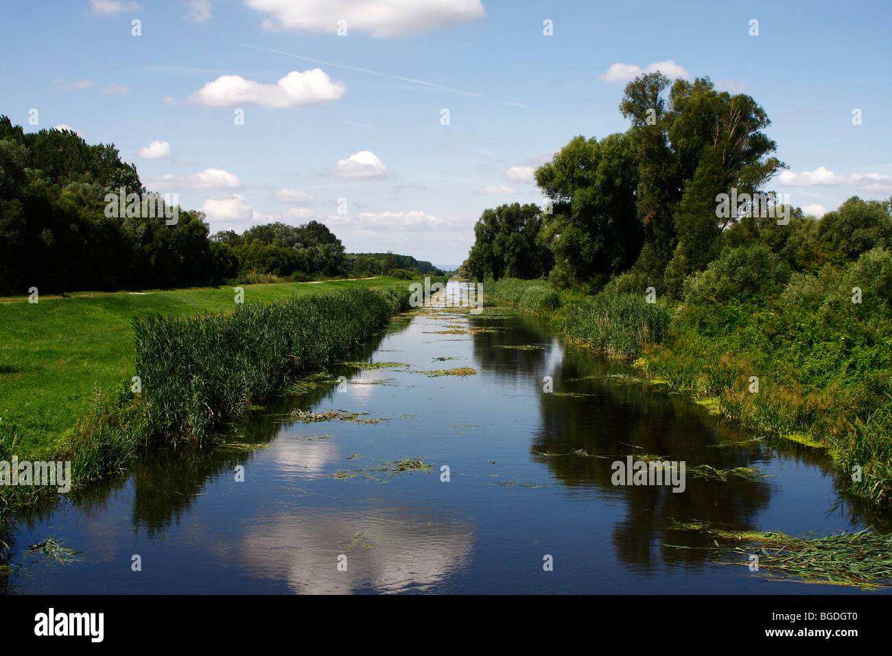 View from the Andau Bridge over the Einserkanal canal, border of ...