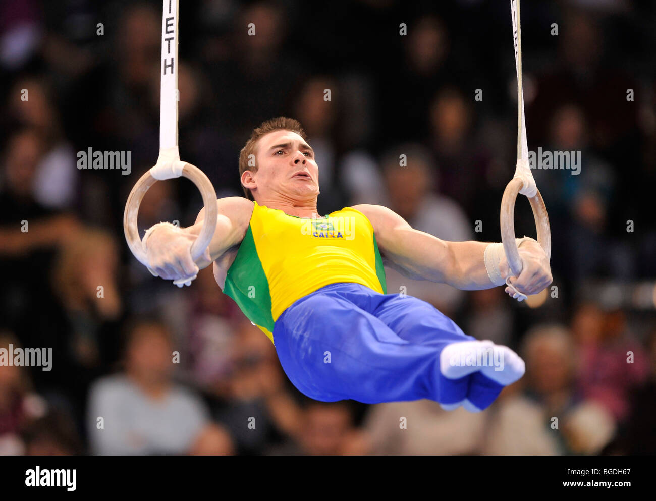Arthur Zanetti, Brazil, on the rings, EnBW Gymnastics World Cup 2009 ...