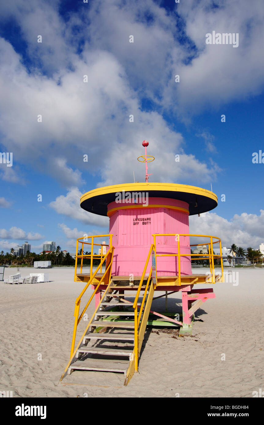 Lifeguard Tower, beach tower, Miami South Beach, Art Deco district ...